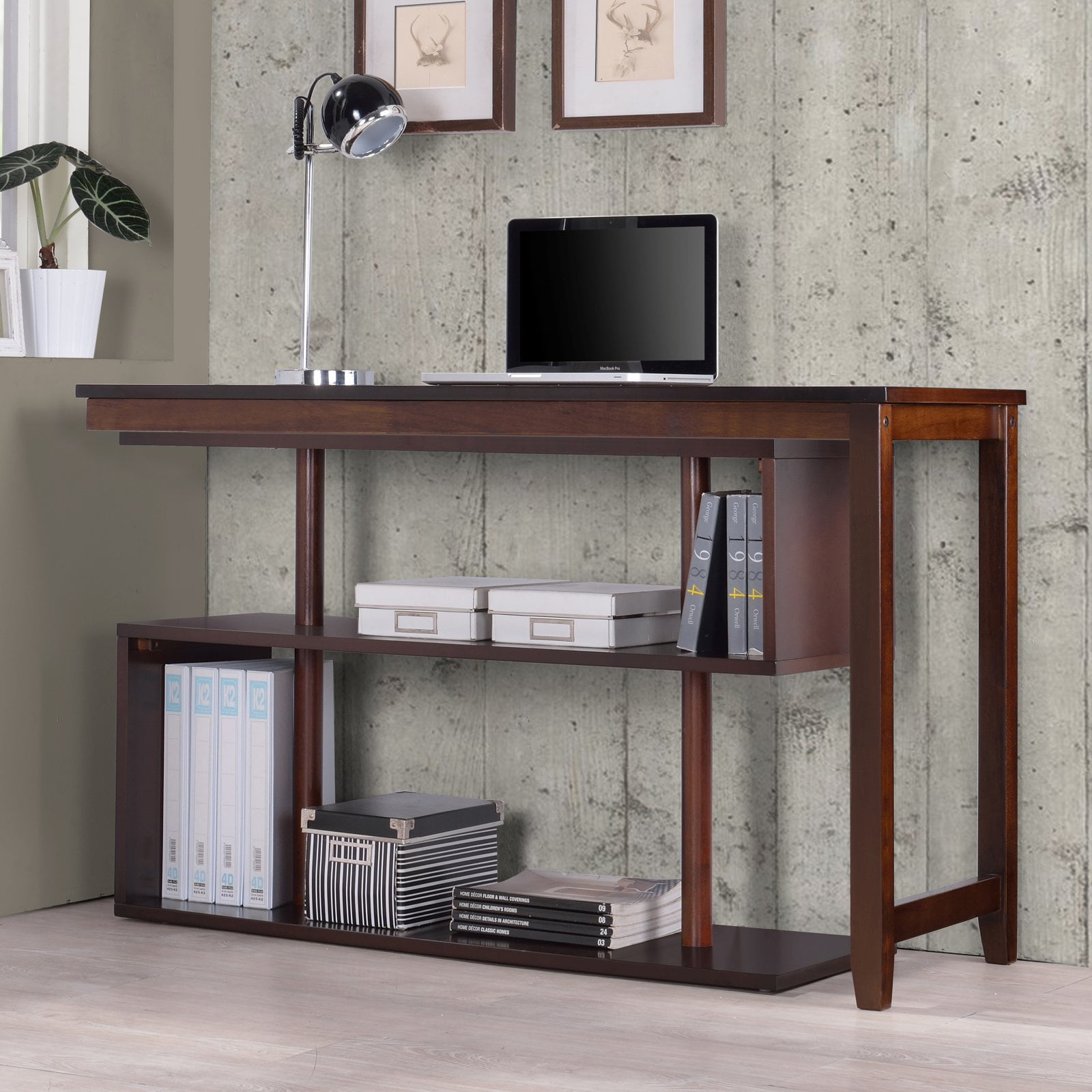 Hamburg Contemporary Virginia Swing Out Desk - Classic Espresso ...