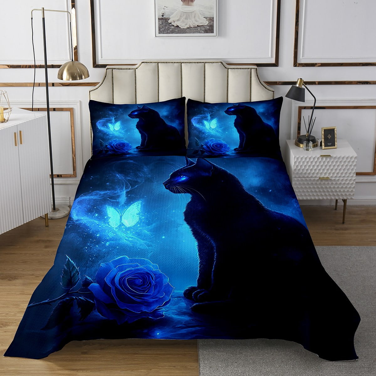 Click here for Erosebridal 3d Black Cat Queen Quilt Set For Girls... prices