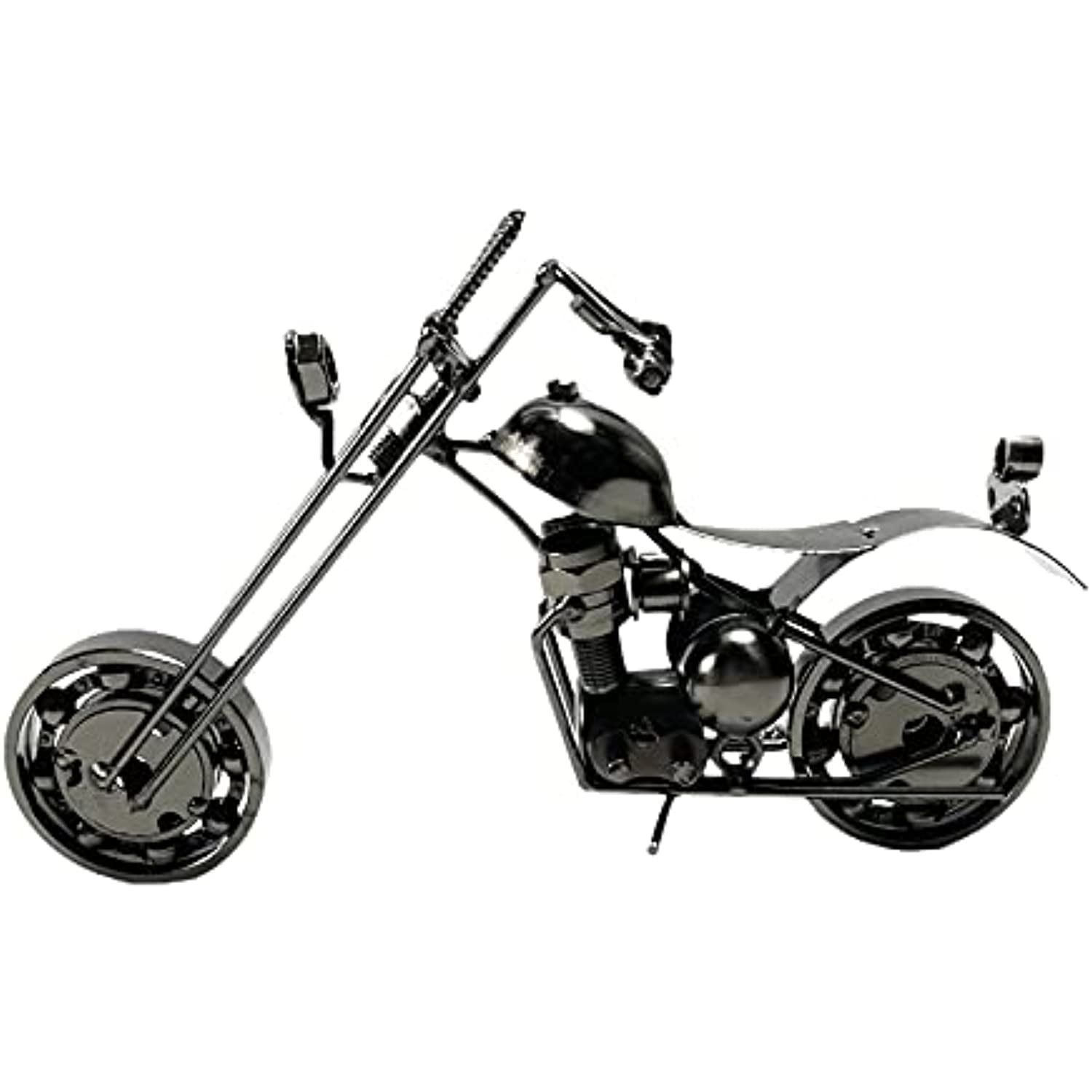Metal Motorcycle Industrial Biker Chopper Office Desk Sculpture 9 Inch ...