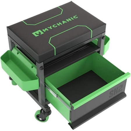 MYCHANIC Sidekick Rolling Mechanic Stool - 500 Lb Capacity Garage ...