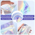 50 Pack Holographic Transparent Resealable Bags, Tear Resistant Odor ...