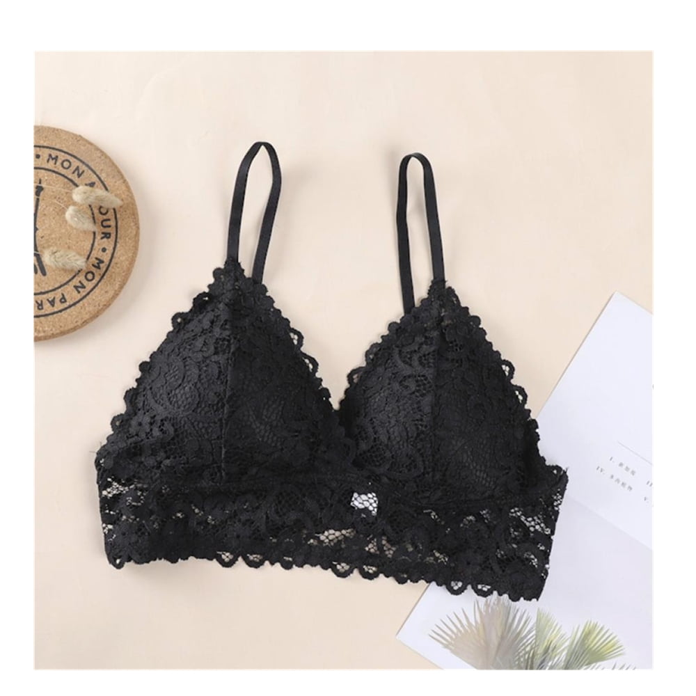 Zhongxinda French Style Bralette Seamless Deep V Lace Bras For Women ...
