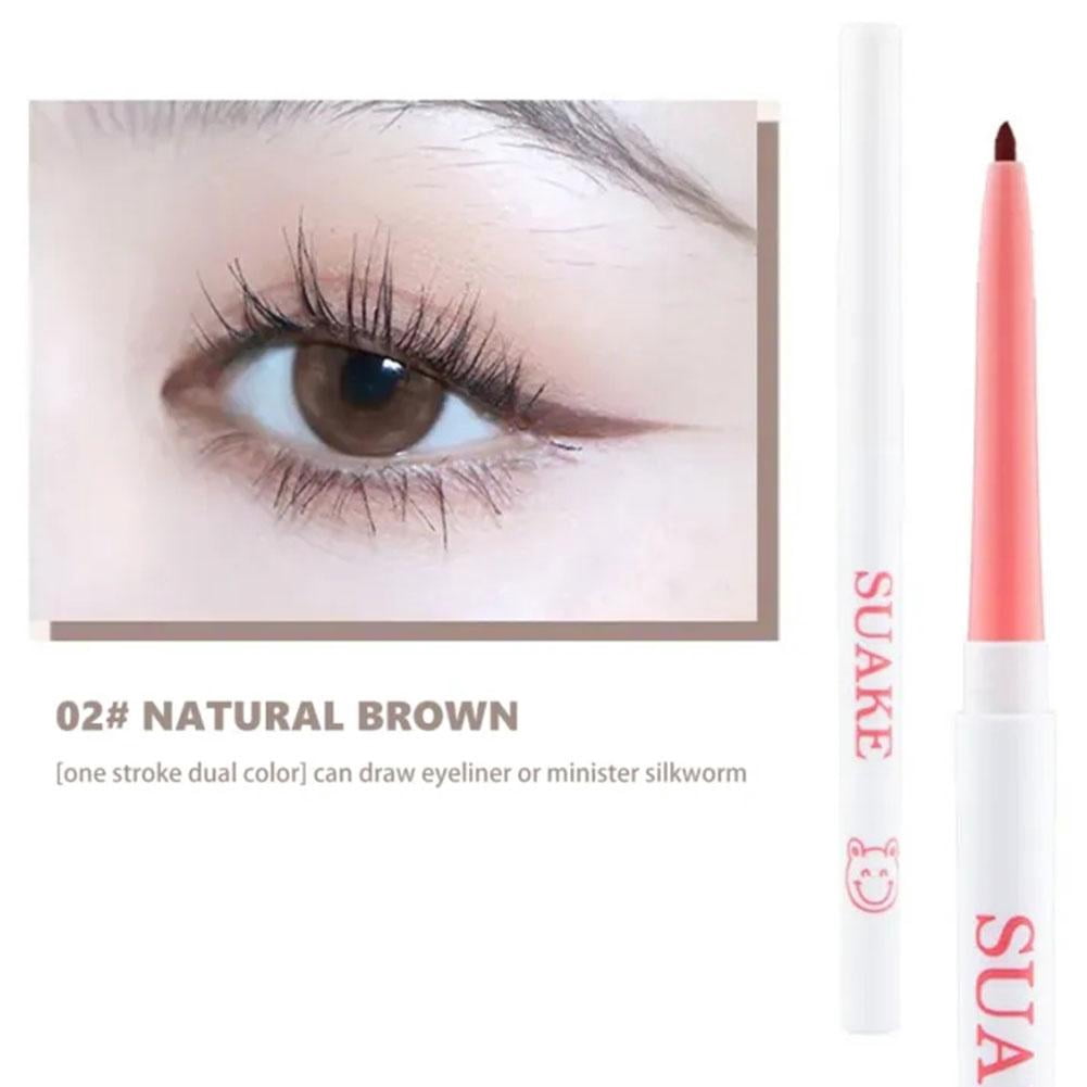 Suake Slim Eyeliner Gel Pencil Ultra-Fine Waterproof Non-Smudge Brown ...