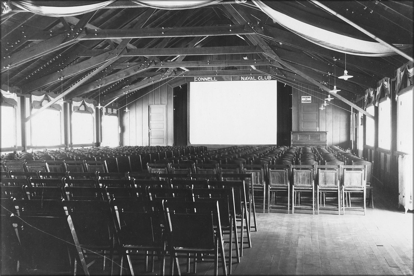 24"x36" Gallery Poster, Movie theatre at the Connell Naval Club on the ...