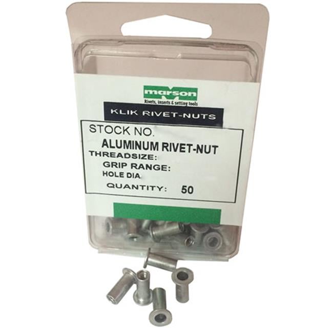 Marson MAR-47271 0.31 Aluminum Klik Rivet Nuts - Walmart.com