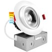 Luxrite 3 Inch Gimbal LED Recessed Light, 5CCT Selectable 2700K-5000K ...