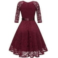 Women Floral Lace Cocktail Wedding Prom Dress Short Aline V-Neck ...