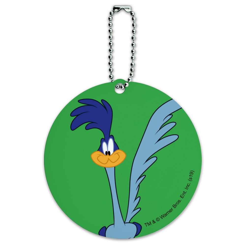 Looney Tunes Road Runner Round Luggage ID Tag Card Suitcase Carry-On ...