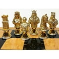METAL Medieval Times Crusades Gold Silver Busts Chess Set 18" Walnut ...