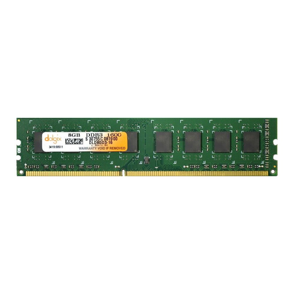 Dolgix 8GB DDR3 1600MHz PC3-12800 DIMM Desktop RAM Module 2Rx8 1.35V 240-Pin Non-ECC Unbuffered ...