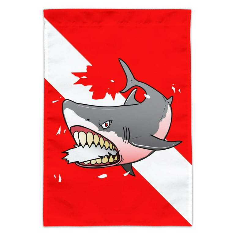 Scuba Diving Flag With Shark
