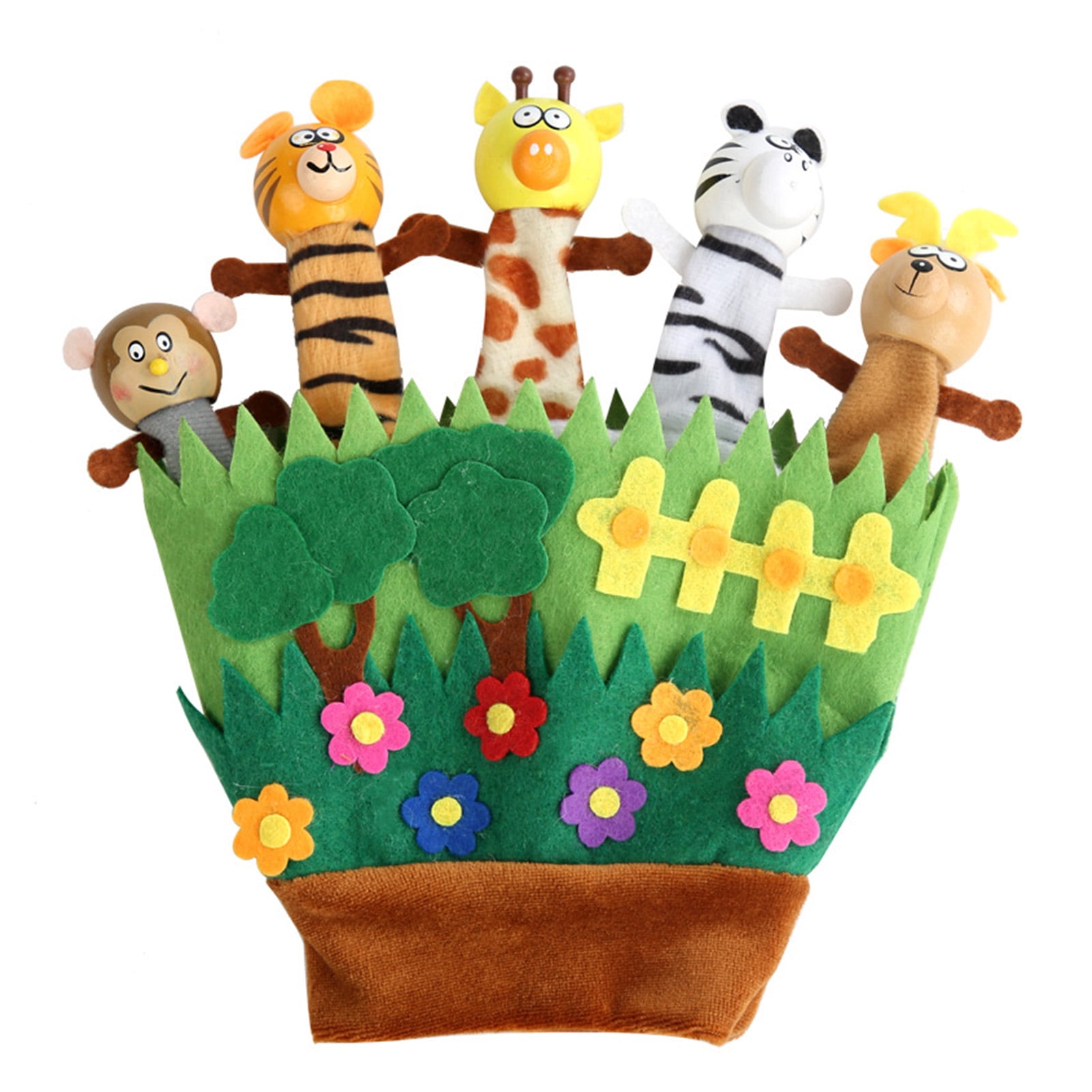 Wharick New Family & Wildlife Buddy Hand Puppets Toy, Elephant, Tiger ...