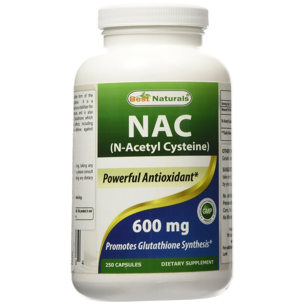Best Naturals NAC (N-Acetyl L-Cysteine) 600 mg 250 Capsules - Walmart.com - Walmart.com