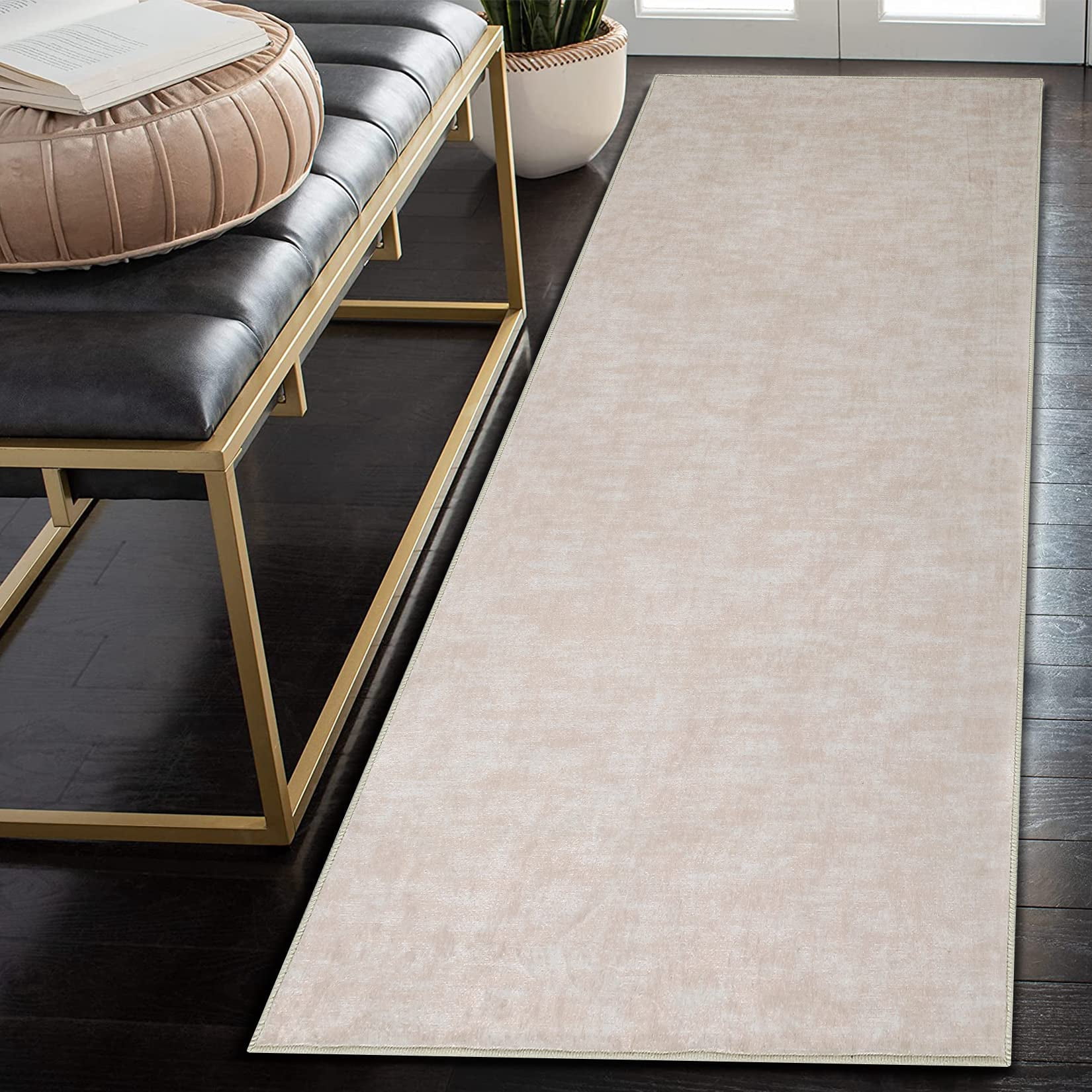 Machine Washable Runner Rug Mat Entry Way Contemporary Soild Runner Rug ...