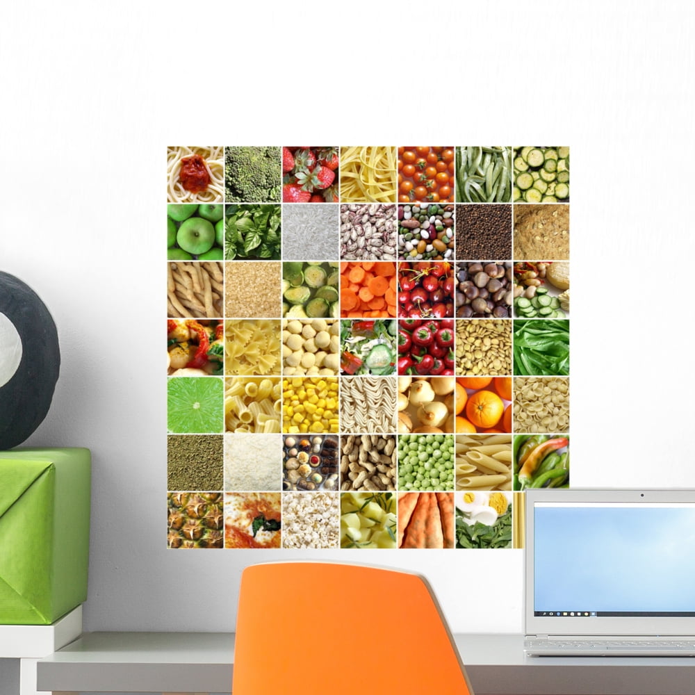 Food Collage Wall Mural by Wallmonkeys Peel and Stick Graphic (18 in W ...