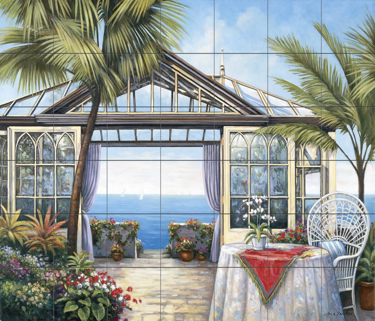Tile Mural Kitchen Backsplash - Ocean View - by John Zaccheo - Walmart.com