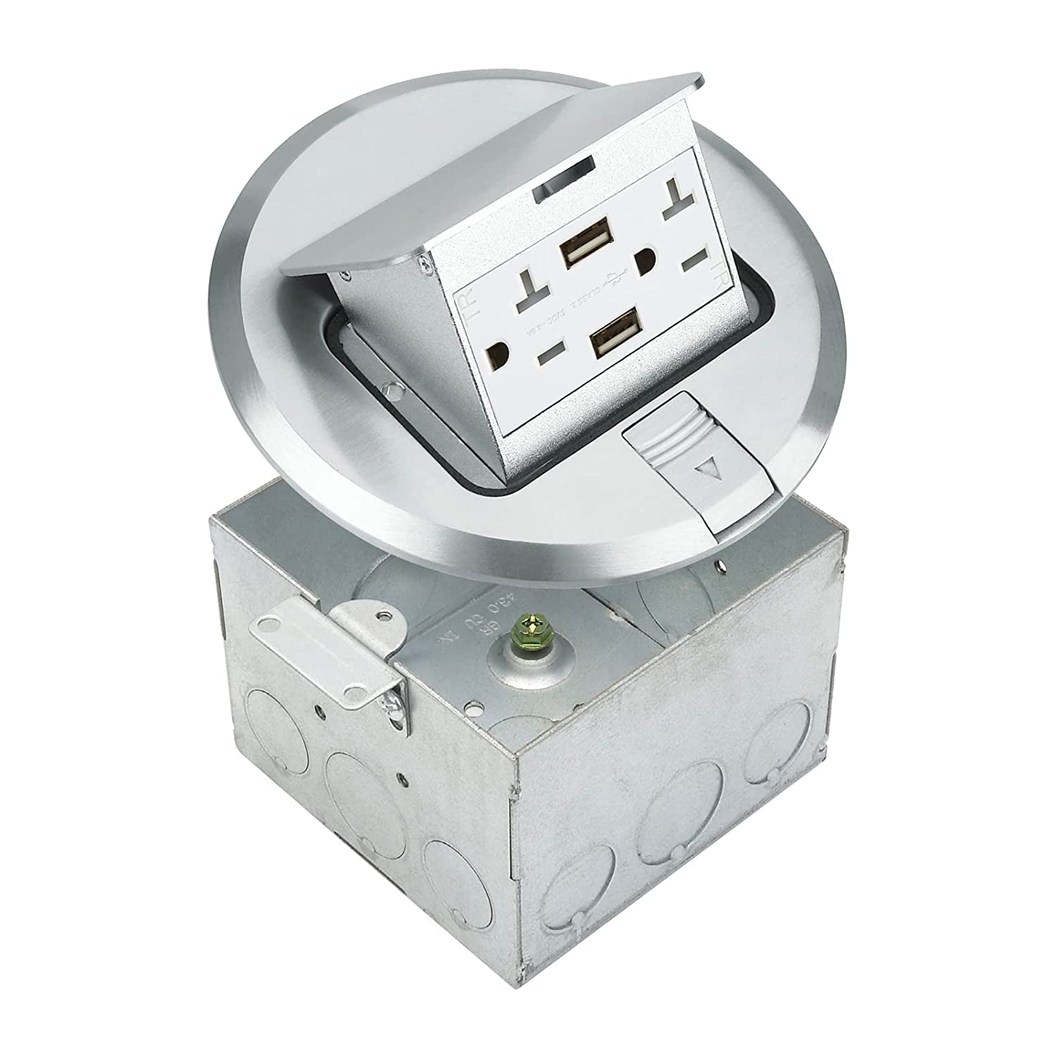 Select Lighting SLFB-PU-USB-NI 20A Pop Up USB Outlet Receptacles ...