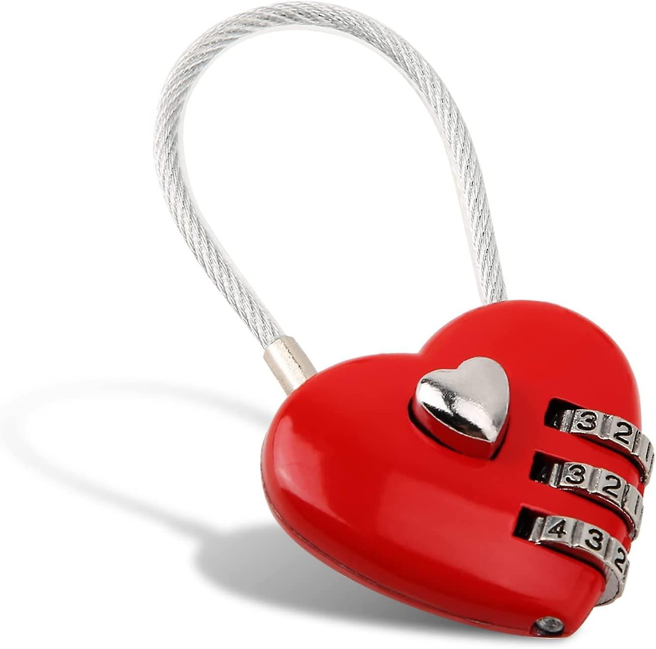 Candado en forma de corazón, mini candado con código de 3 dígitos, con ...