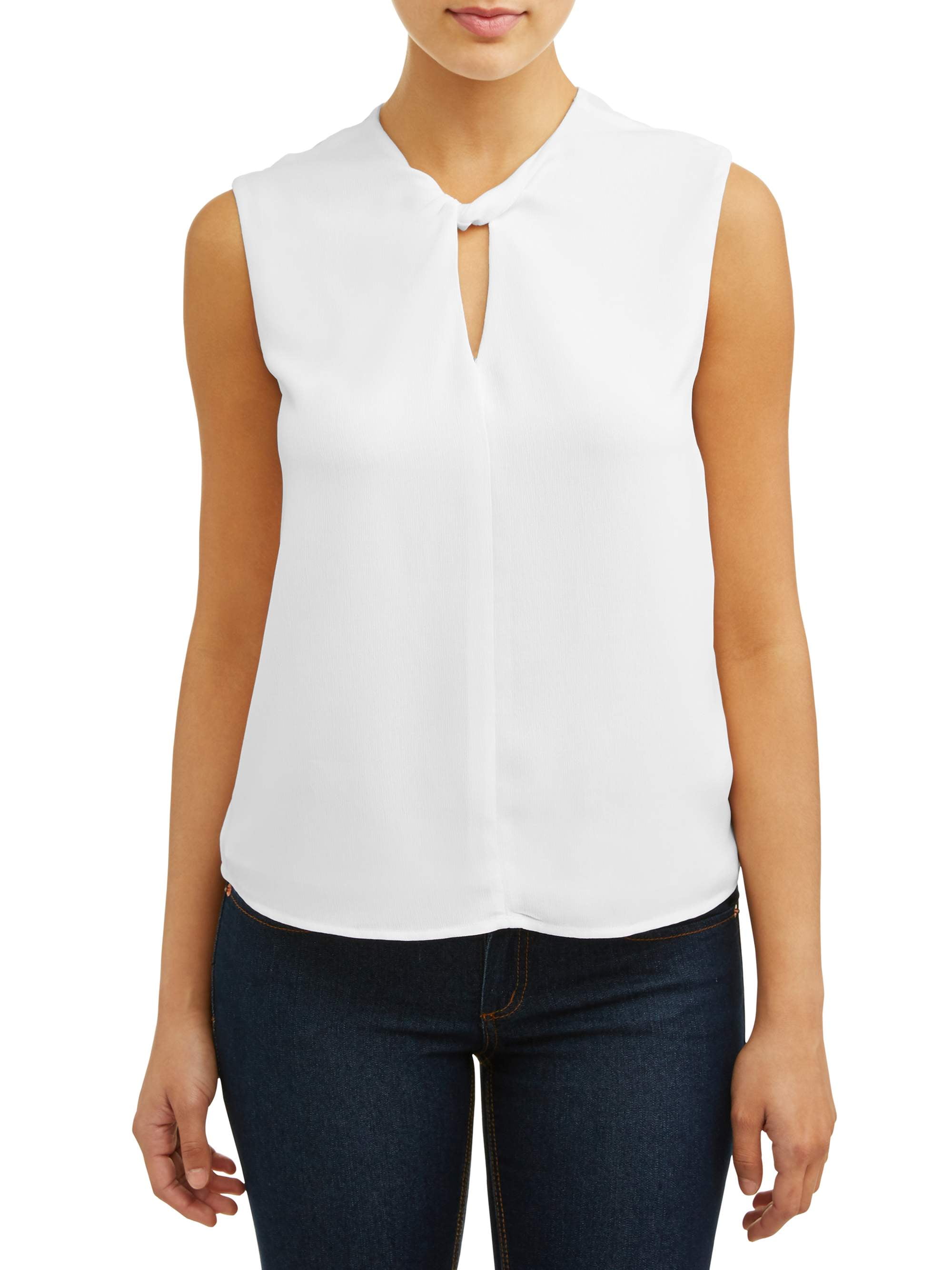 Women's Keyhole Sleeveless Blouse - Walmart.com