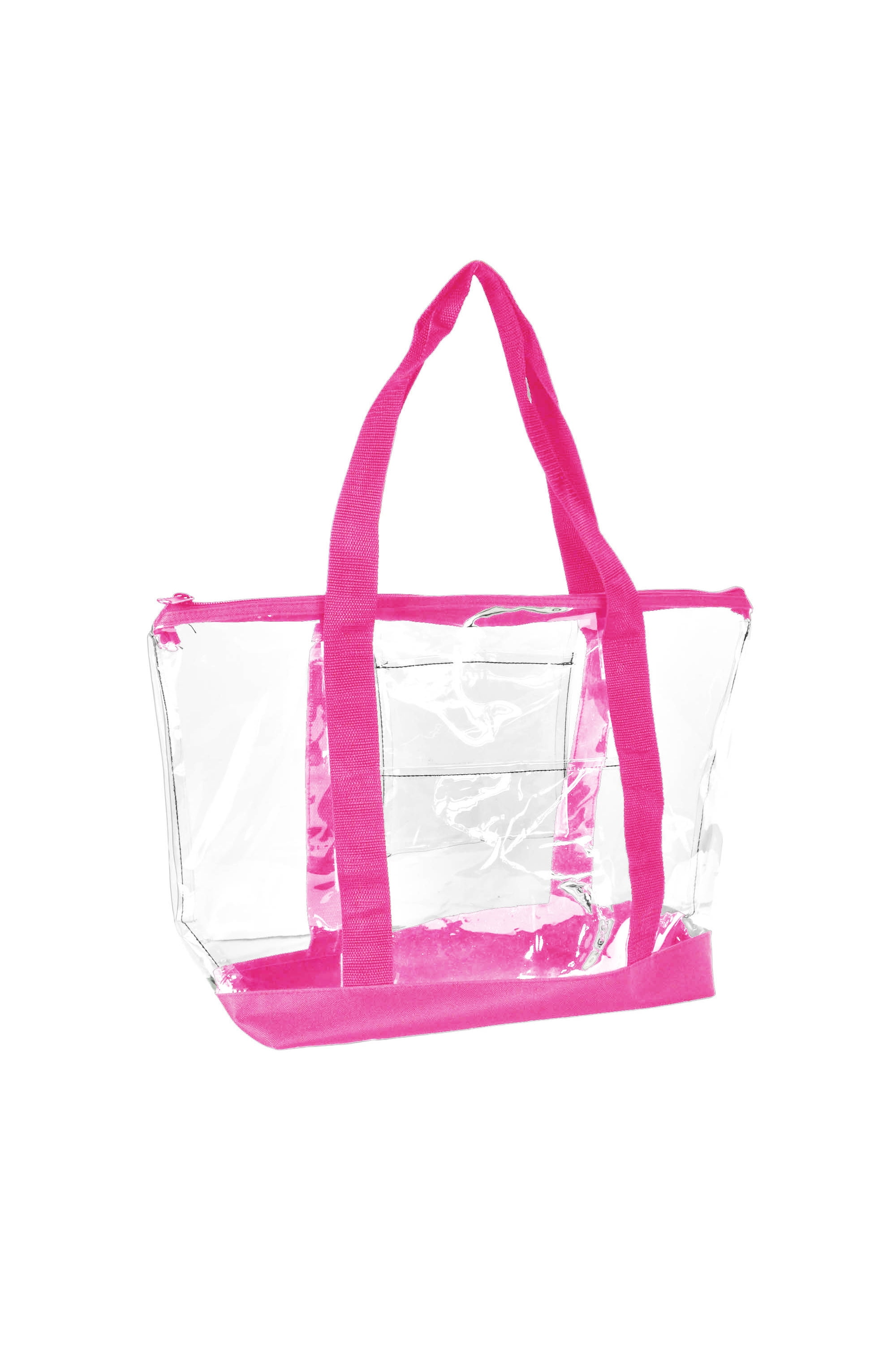 DALIX Clear Transparent Shopping Bag Security Work Tote (Zippered) in ...