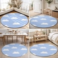 Clouds 5' Round Rug for Dining Table for 4 People Under Table Placement ...