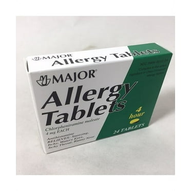 Major Allergy Tablets Chlorpheniramine maleate 4 mg. 100/Bx (Each ...