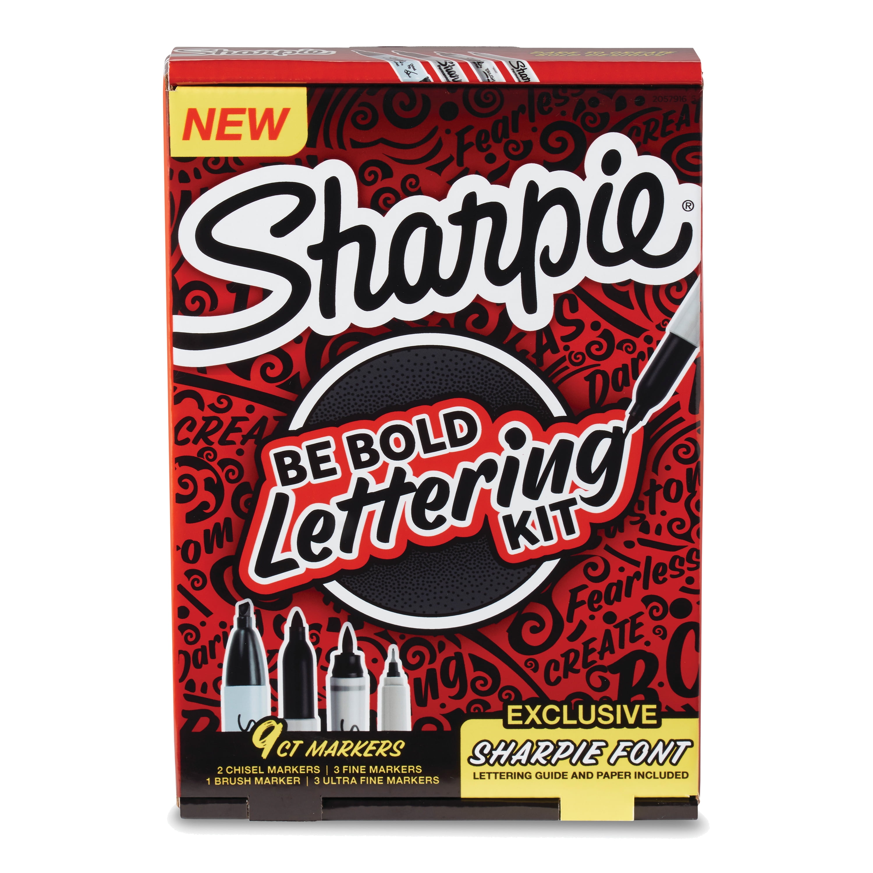 Sharpie Be Bold Hand Lettering Kit, Assorted Permanent Markers, 9 Count ...
