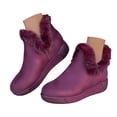 AUDeals Women Ankle Boots, Fuzzy Fur Lined Winter Boots, Flat Short ...