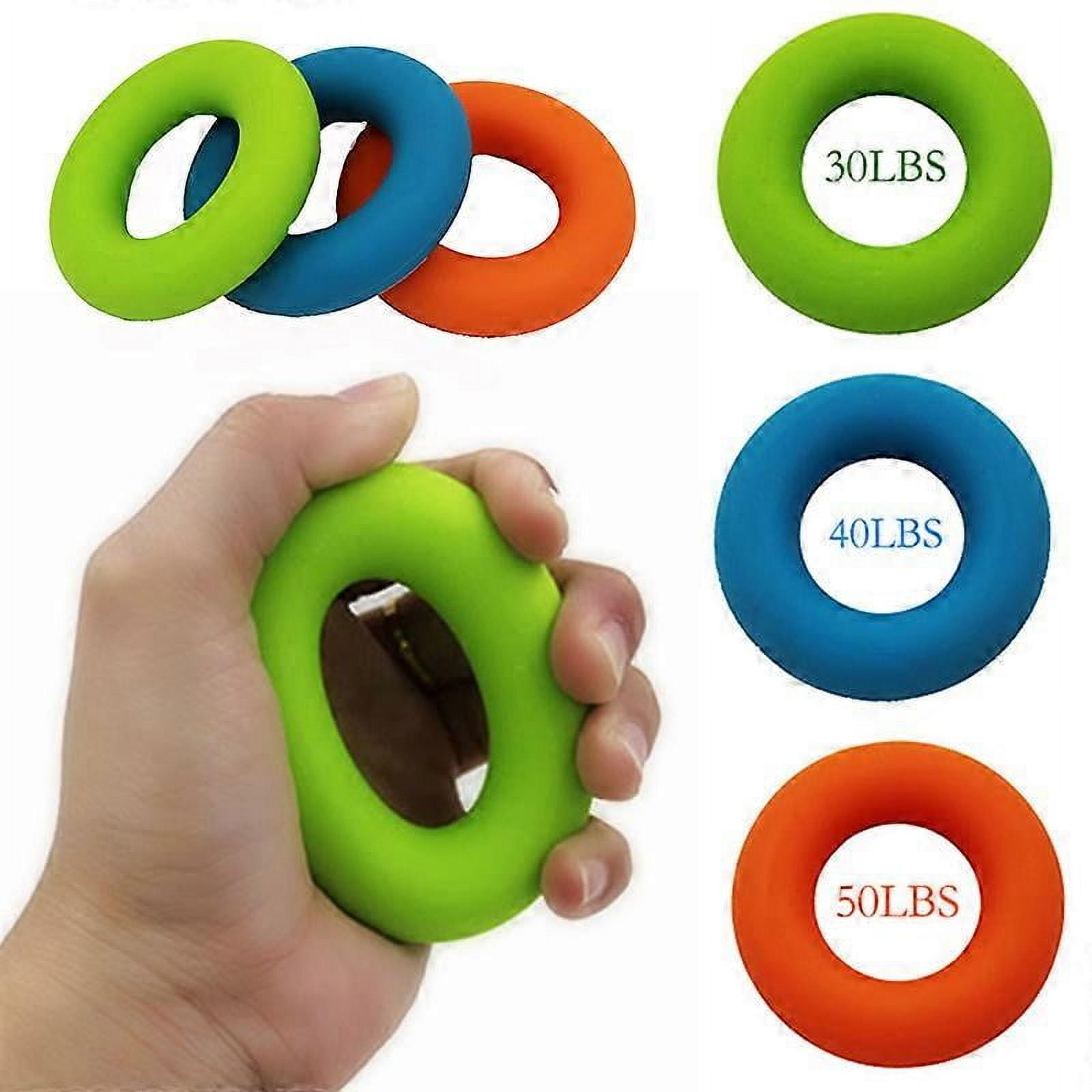 Hand Finger Wrist Grip Forearm Strengthener Exerciser Ring 30, 40, 50LB ...