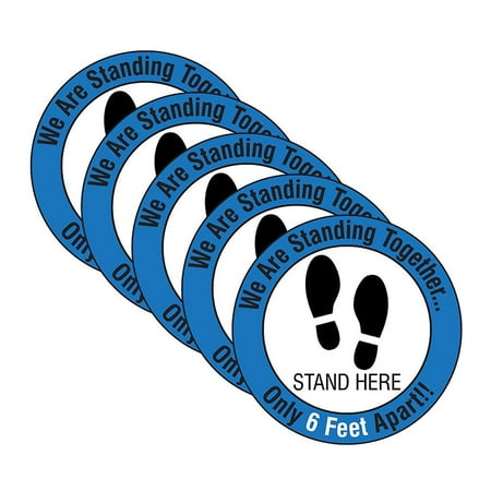 Stand Here Floor Sign Decal Sticker Keep 6ft In Between Distance Marker ...