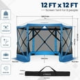 Hoteel 12x12ft Pop-up Gazebo EZ Set-up Camping Canopy Tent with 6 Sides ...