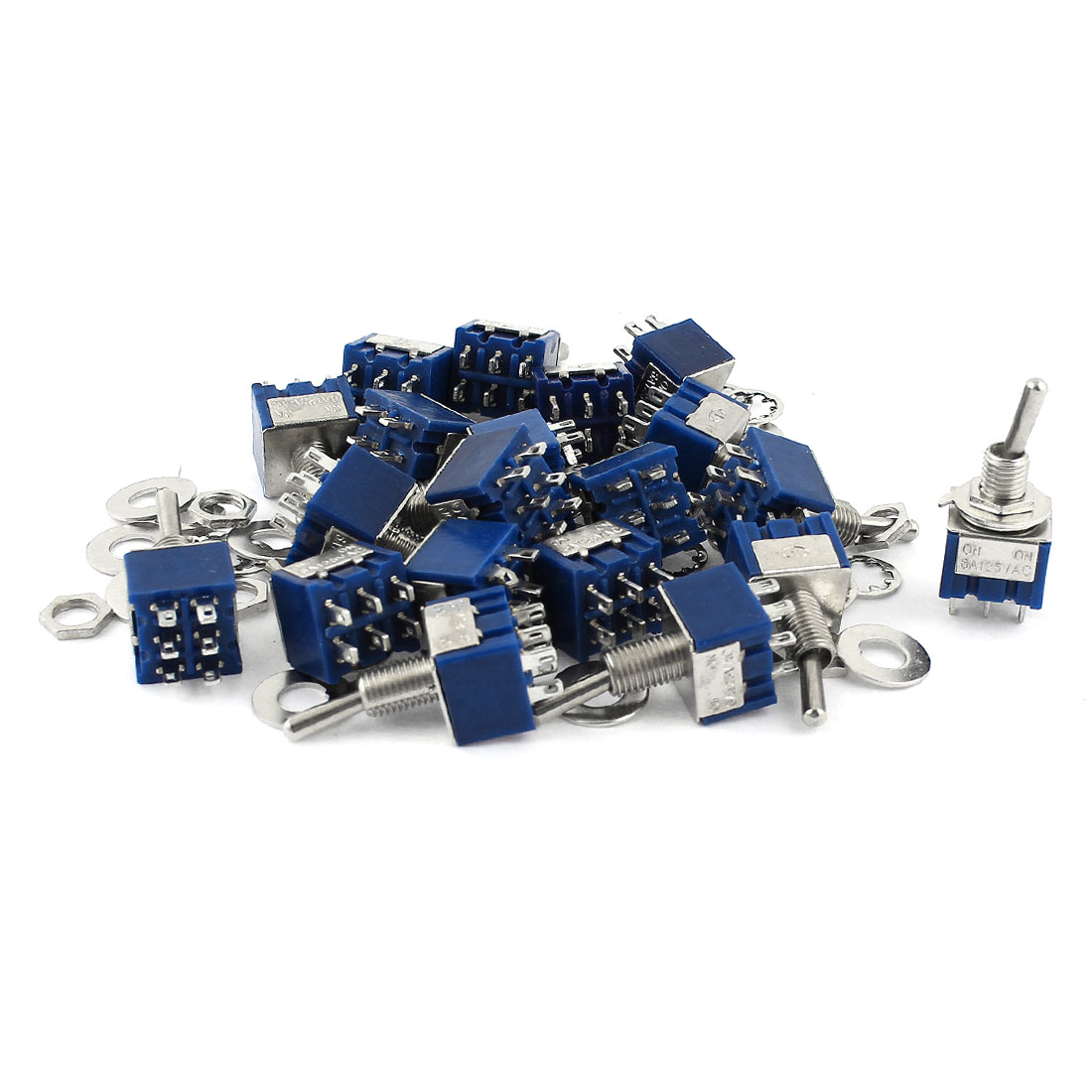 AC125V 6A DPDT ON-ON 2 Positions 6 Pin Latching Miniature Toggle Switch ...