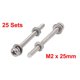 Uxcell M2 x 25mm 304 Stainless Steel Pan Head Screws Nuts w Washers (25 Sets) - Walmart.com