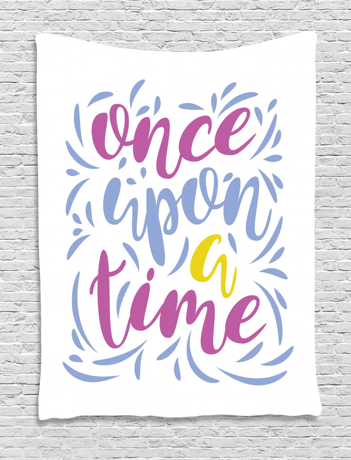 Once Upon a Time Tapestry, Doodle Style Motivational Calligraphy with ...