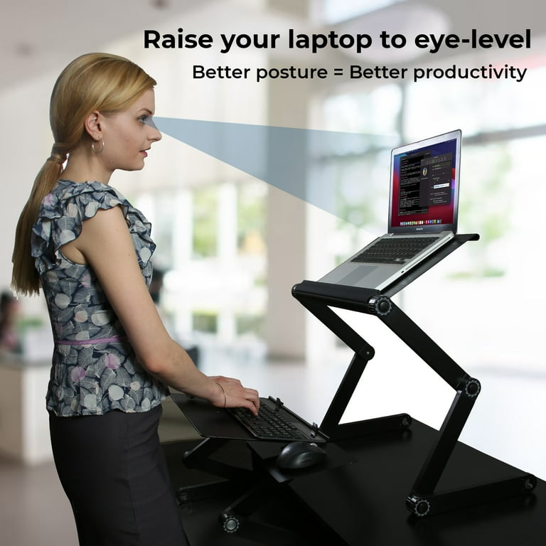 Adjustable laptop stand with keyboard tray store