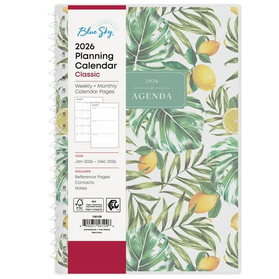 Blue Sky Teacher Academic Year Weekly/Monthly Lesson Planner 11 x 8.5 ...