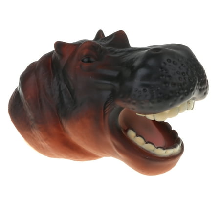 Realistic Animal Hand Puppet Gloves Toys Soft Rubber Animal Head Hand ...