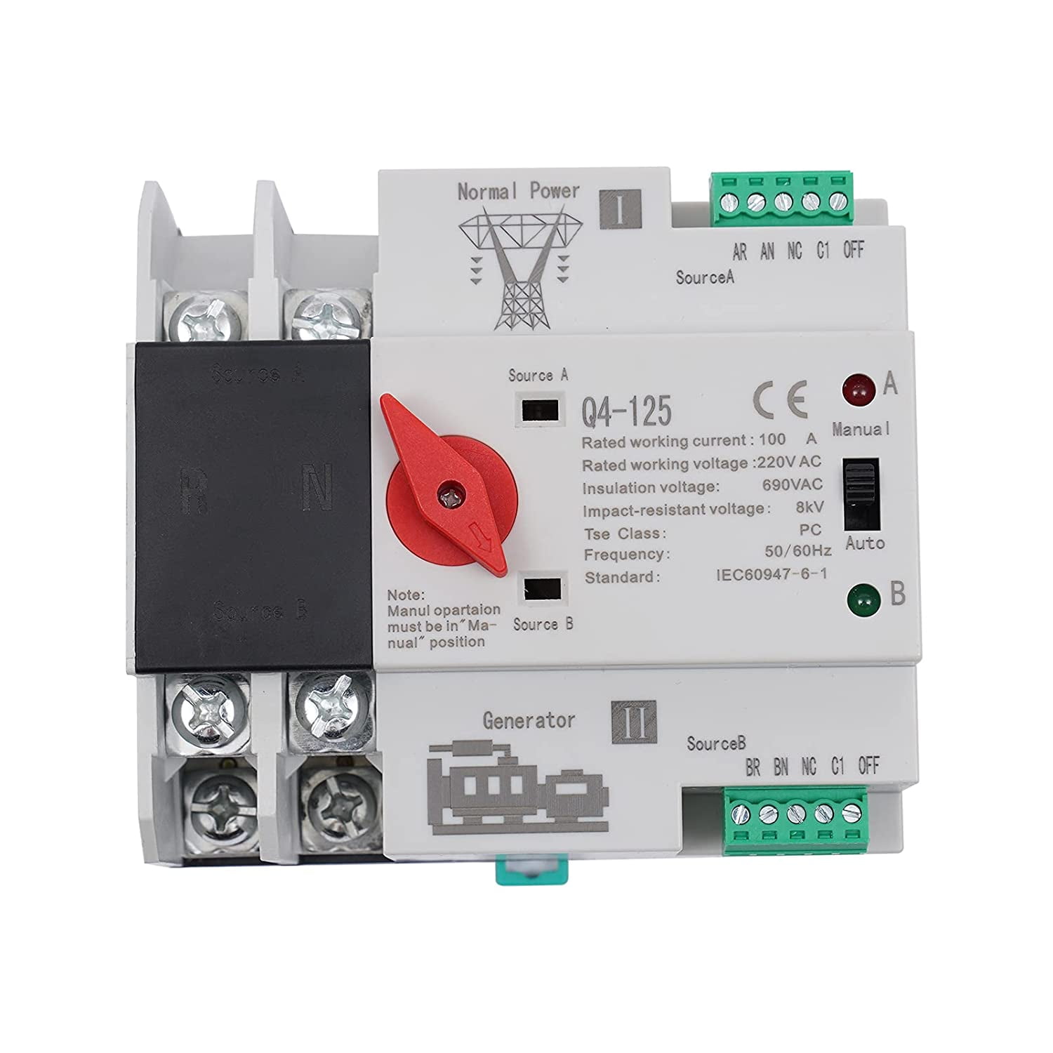 FETCOI 2P 110A Dual Power Automatic Transfer Switch Safe and Useful ...