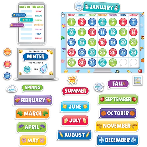 Creative Teaching Press CTP2649 Emoji Fun Calendar Set Bulletin Board ...