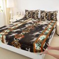 jejeloiu Ancient Bohemian Aztec Bed Sheets,Vintage Cattle Hide King ...