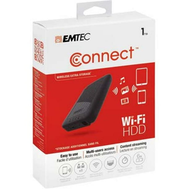 EMTEC 1 TB Portable Network Hard Drive, External - Walmart.com ...