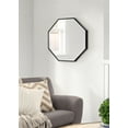 Kate and Laurel Rhodes Mid-Century Modern Octagon Wall Mirror, 18 x 18, Black, Chic Geometric ...