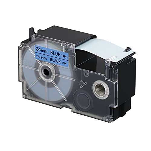 Casio Label Writer Nameland Genuine Tape 24mm XR-24BU Black letters on ...