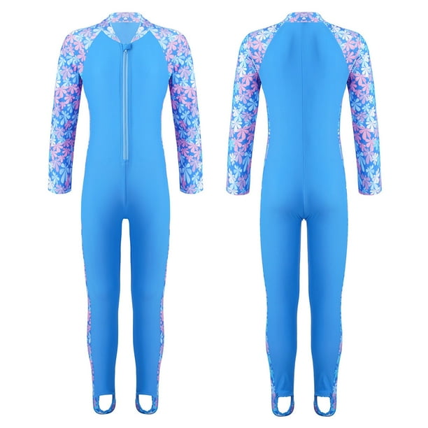 inhzoy Kids Girls One Piece Zip up Rash Guard Shirt Swimsuit - Walmart.com