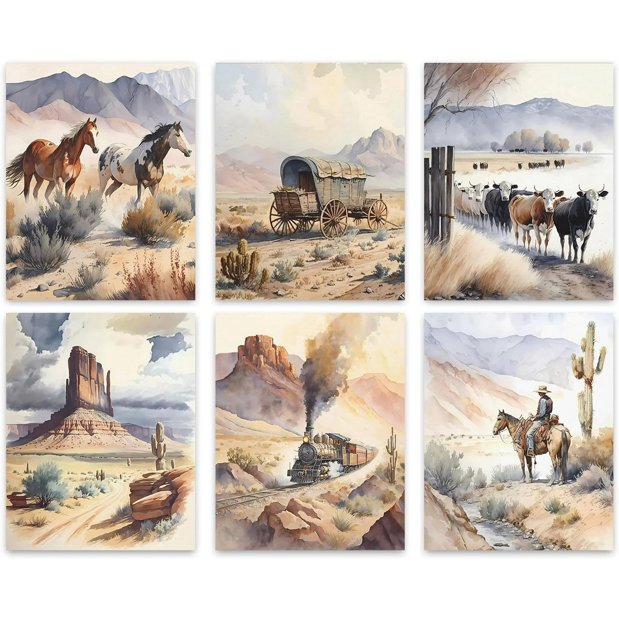 Click here for Qth Western Cowboy Wall Art - Western Landscape Ar... prices