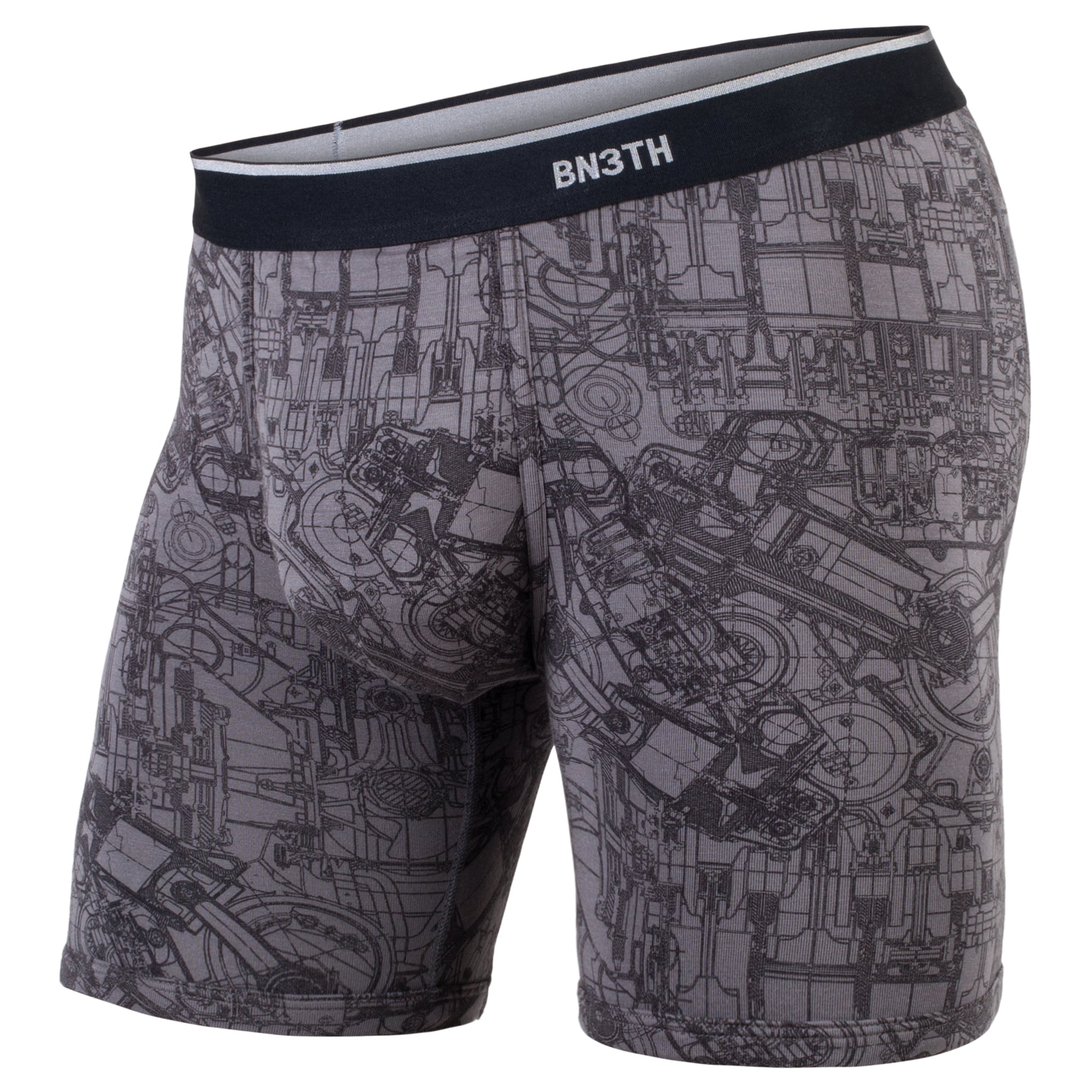 BN3TH Men's Classic Boxer Brief-Prints Collection (Mechanics Grey ...