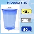 50 Pack Blue Clear Plastic Cups 12 oz Disposable Drinking Cups for ...