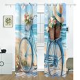 Bike Beach Blackout Curtains 55W x 84L Living Room Bedroom Curtains ...