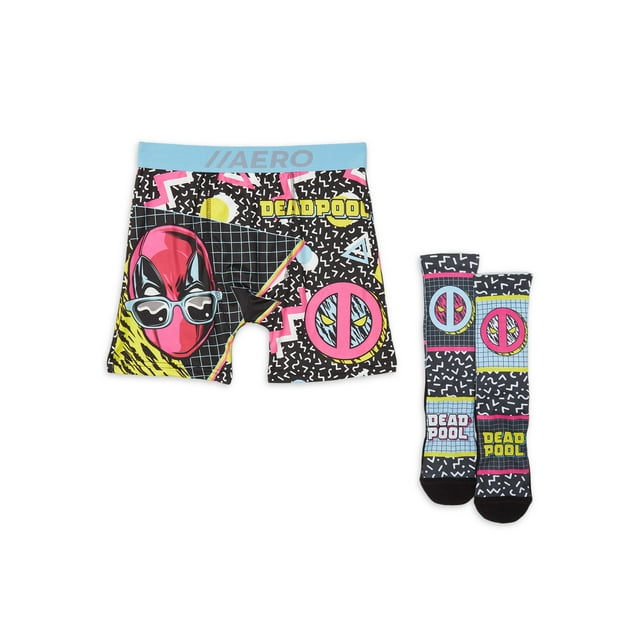 Aeropostale Men’s Deadpool Boxer Briefs and Socks Set, 2-Piece ...