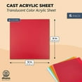 6 Pack Craft Colored Acrylic Sheets, 1/8 Thick, Translucent Plexiglass ...